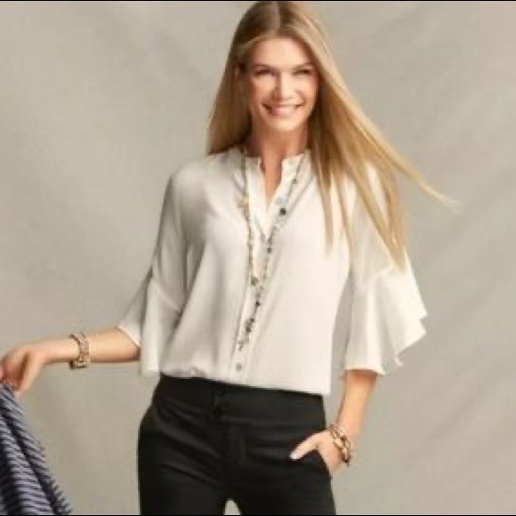 CAbi | Tops | Cabi Float Button Down Ruffle Blouse | Poshmark